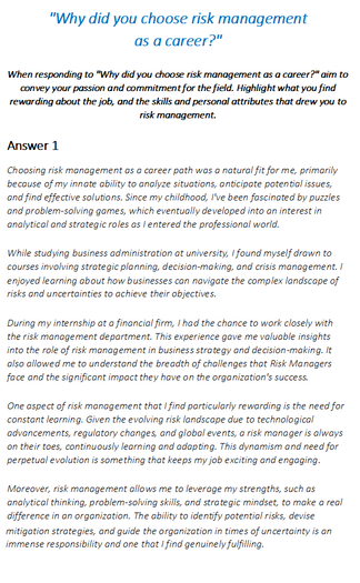 Risk Manager Interview Questions & Answers – Interview Detectives